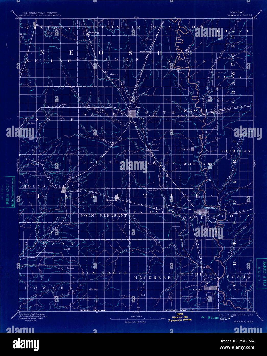 Map of parsons kansas hi-res stock photography and images - Alamy