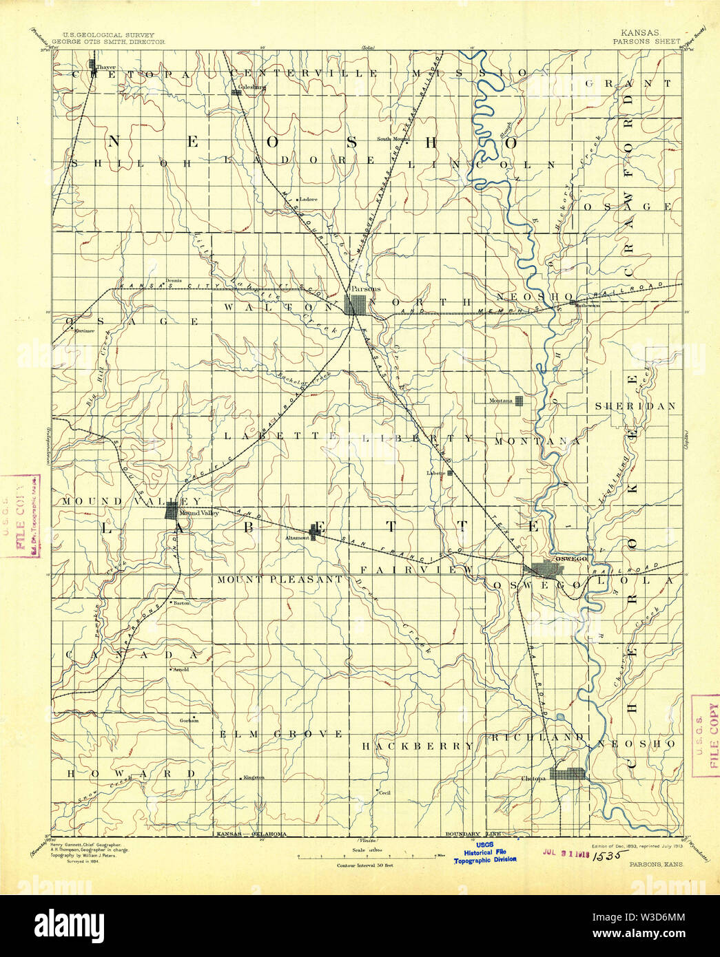 Map of parsons kansas hi-res stock photography and images - Alamy