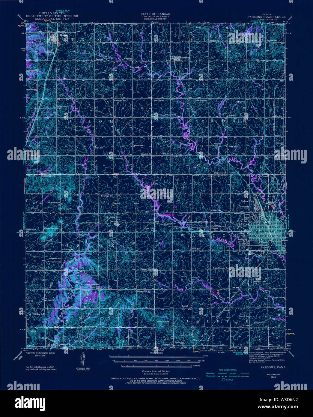 Map of parsons kansas hi-res stock photography and images - Alamy
