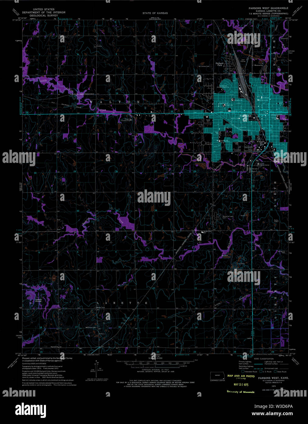 Map of parsons kansas hi-res stock photography and images - Alamy