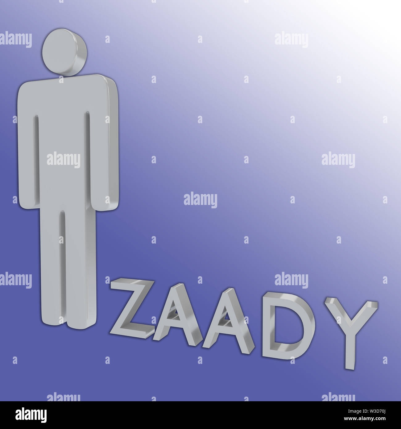 3D illustration of nuclear button with ZADDY title, isolated on a blue ...