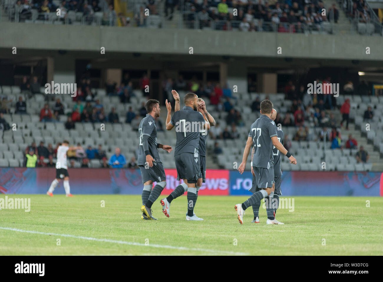Male playing football stadium hi-res stock photography and images - Alamy