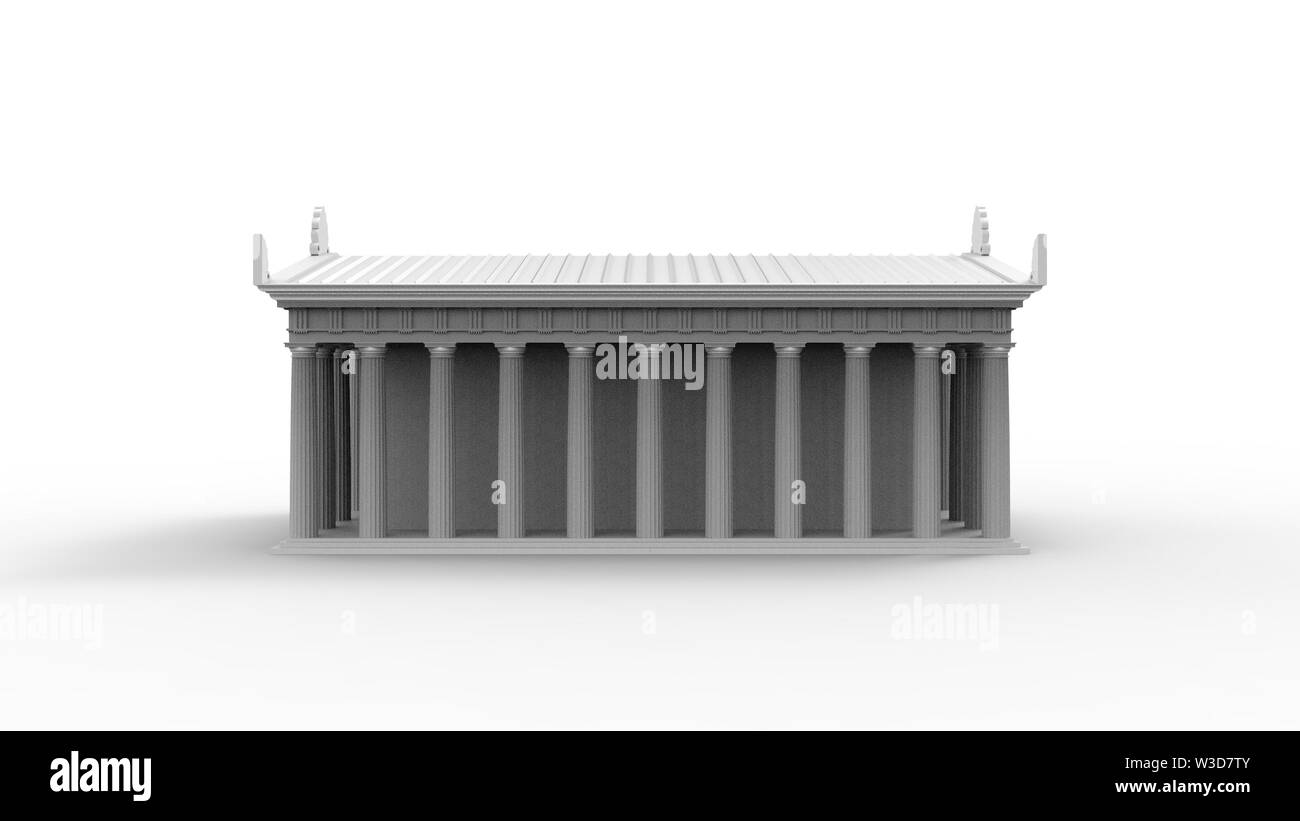3d rendering of an anchient greek temple isolated in white studio ...