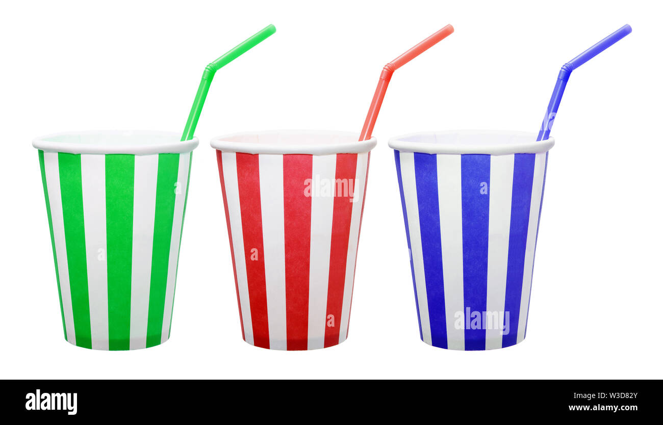 Paper straws on white Cut Out Stock Images & Pictures - Alamy