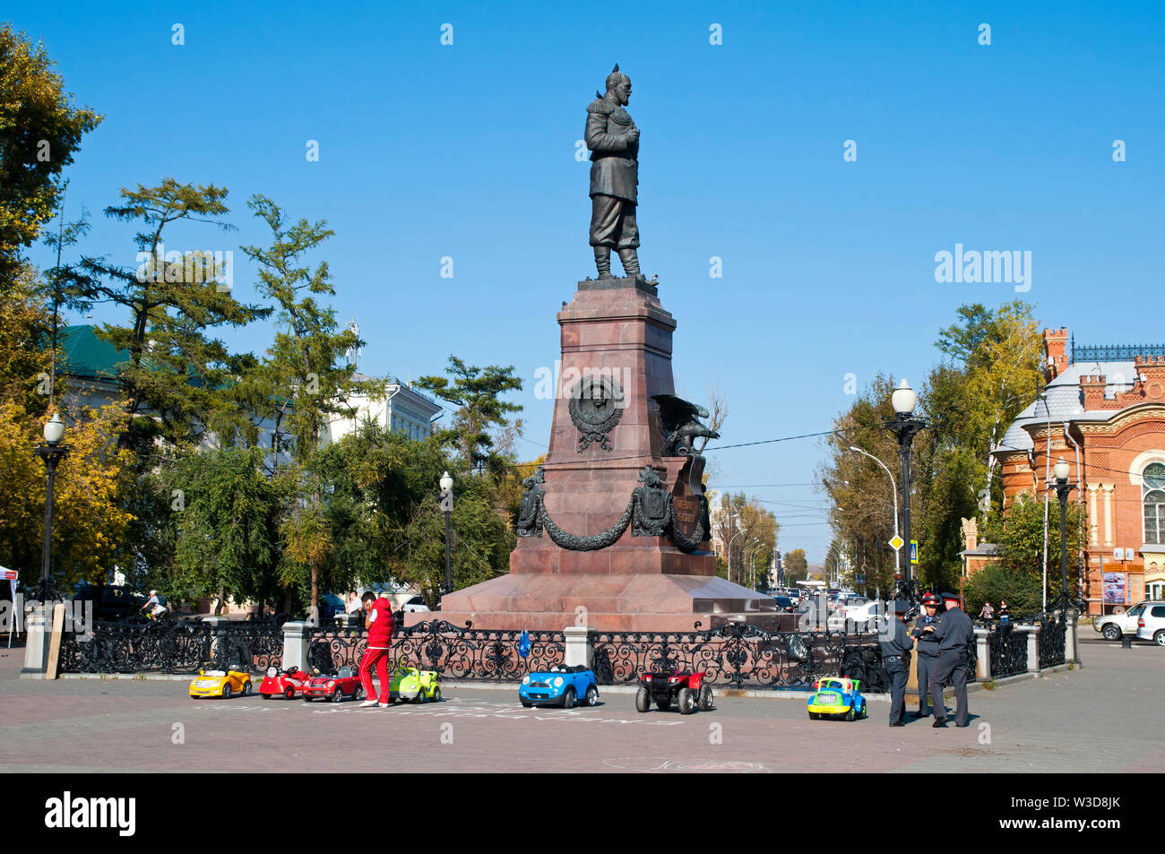 Irkutsk Russia, Monument of Emperor Alexander III erected in 1908 with ...