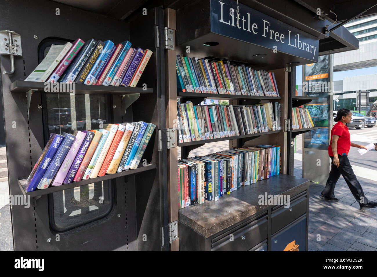 Free books kiosk in financial district downtown Boston Massachusetts ...