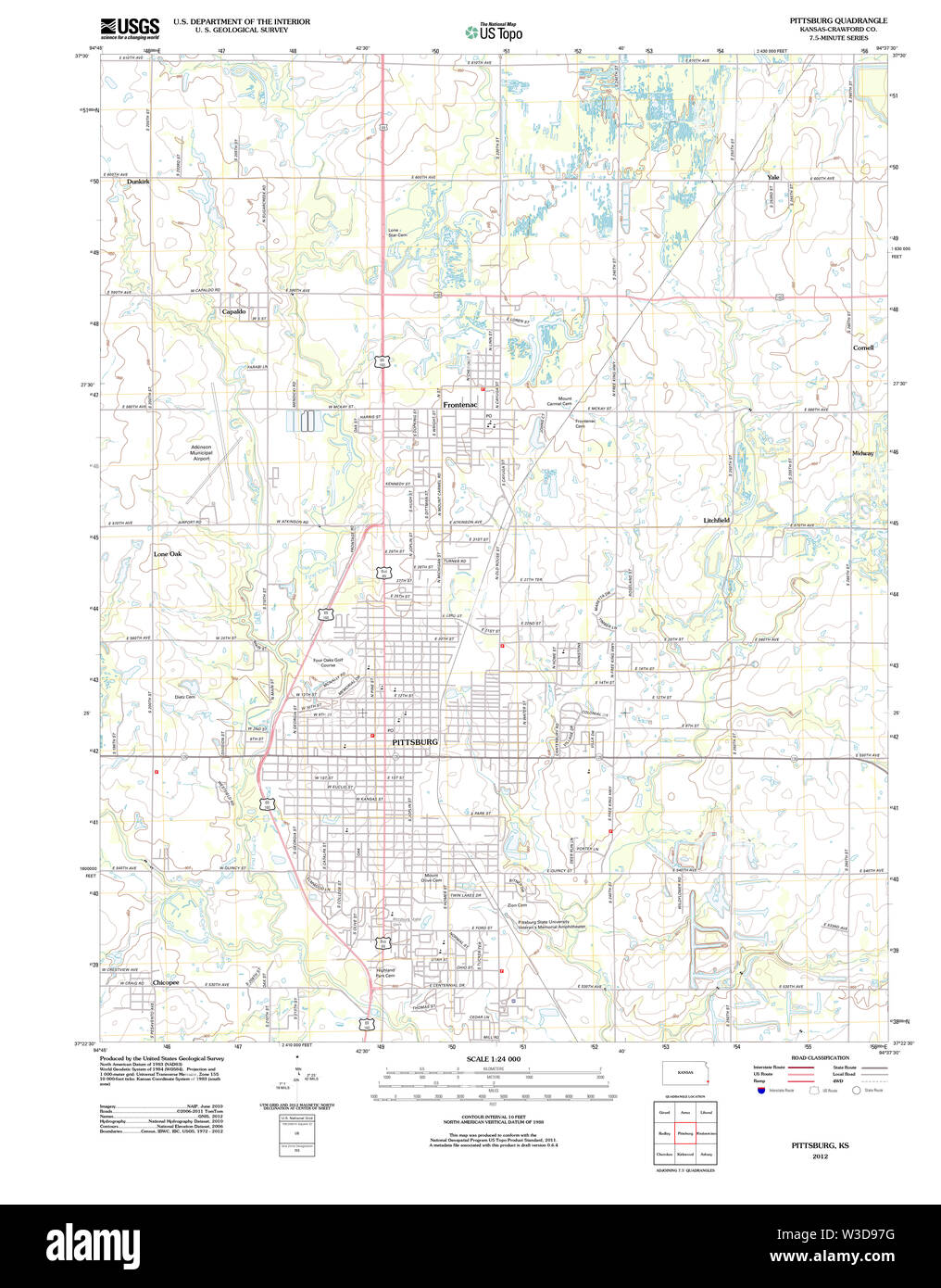 Pittsburg map Cut Out Stock Images & Pictures - Alamy
