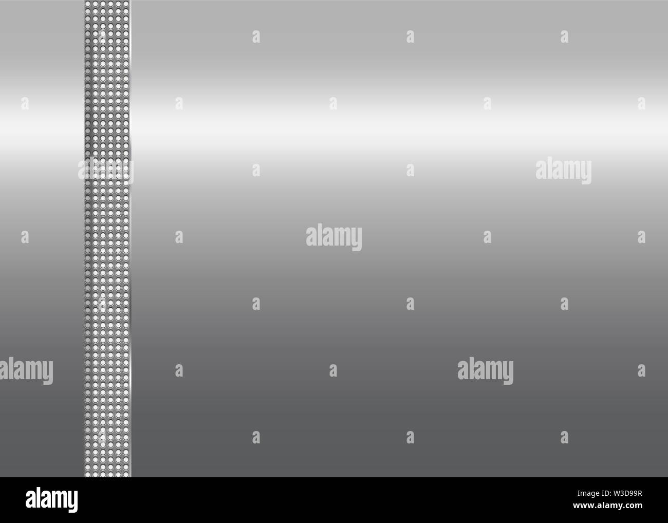 Silver metallic background with dotted vertical stripe. Vector ...