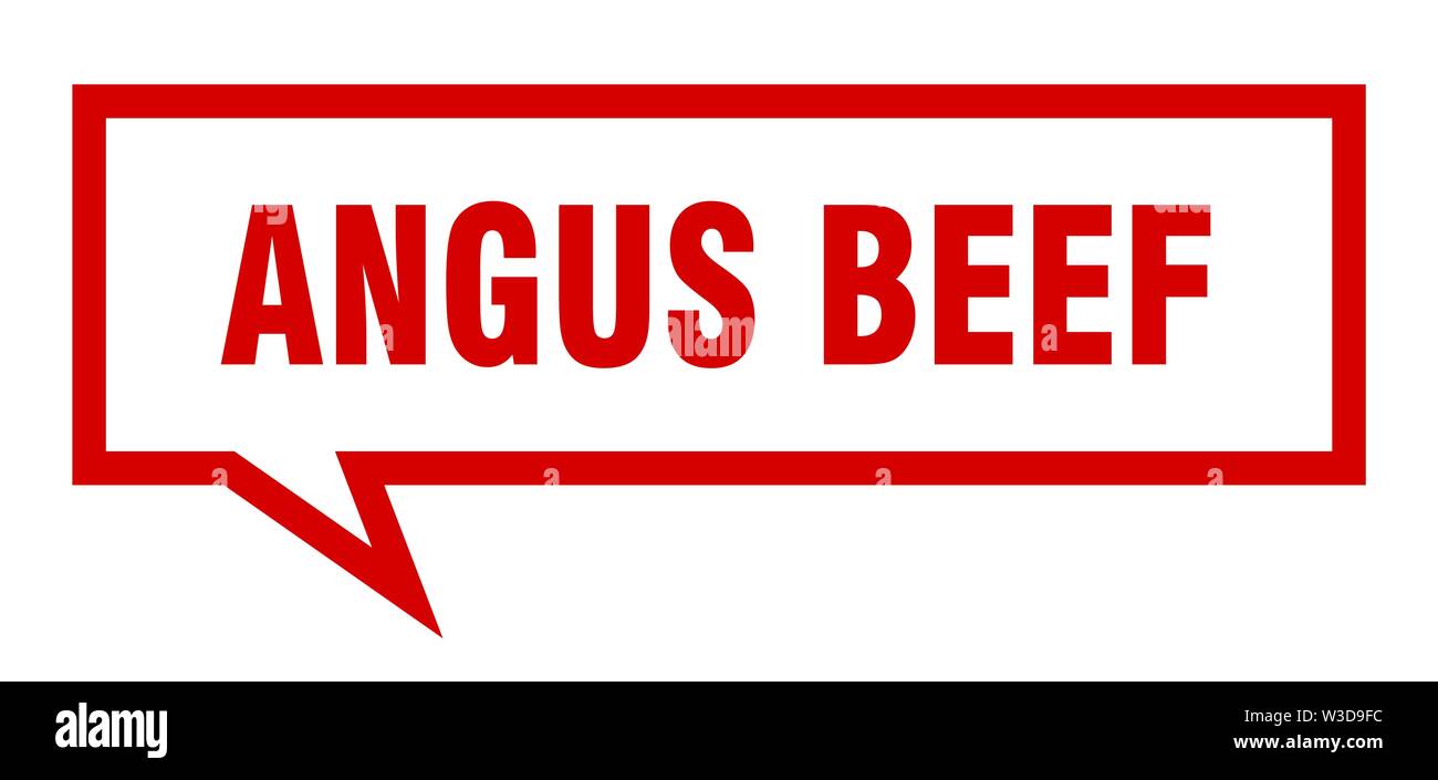angus beef sign. angus beef square speech bubble. angus beef Stock ...