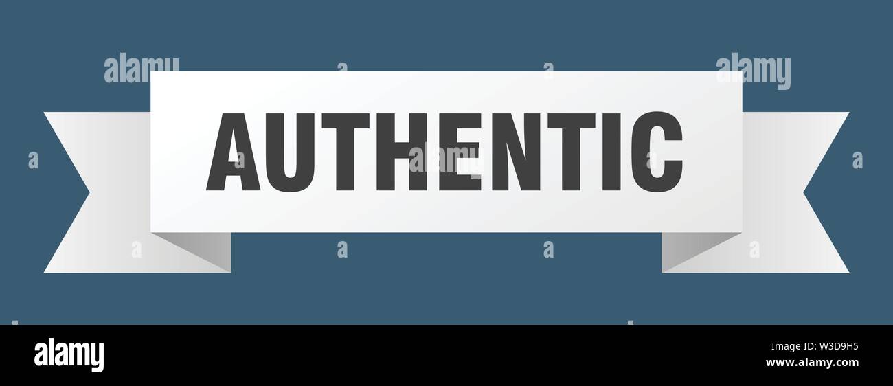 authentic ribbon. authentic isolated sign. authentic banner Stock ...