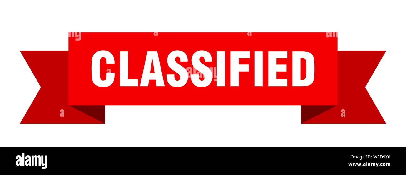 classified ribbon. classified isolated sign. classified banner Stock ...