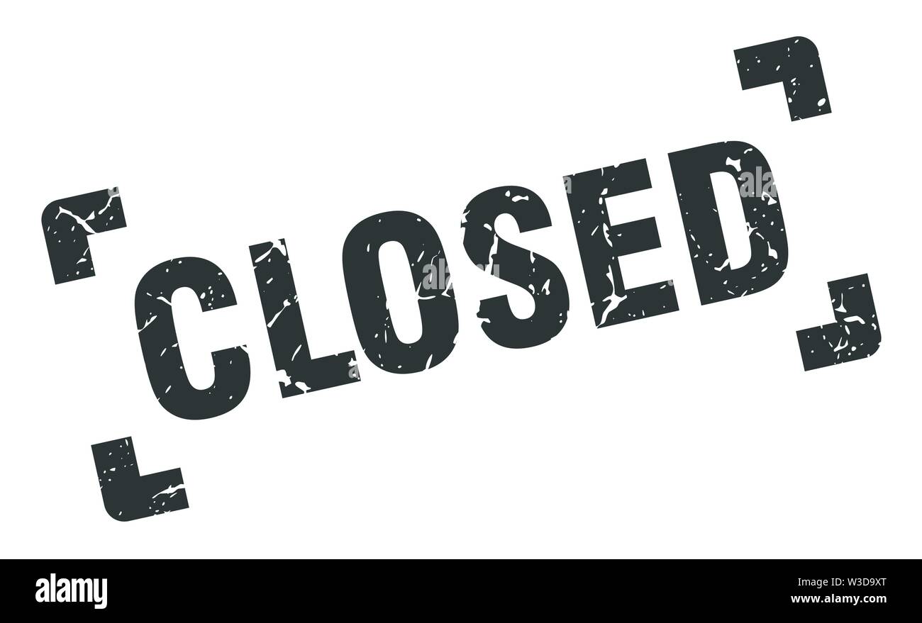 closed stamp. closed square grunge sign. closed Stock Vector Image ...