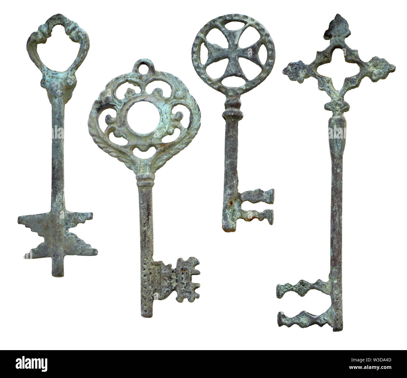 Set of vintage keys. Objects isolated on white background Stock Photo ...