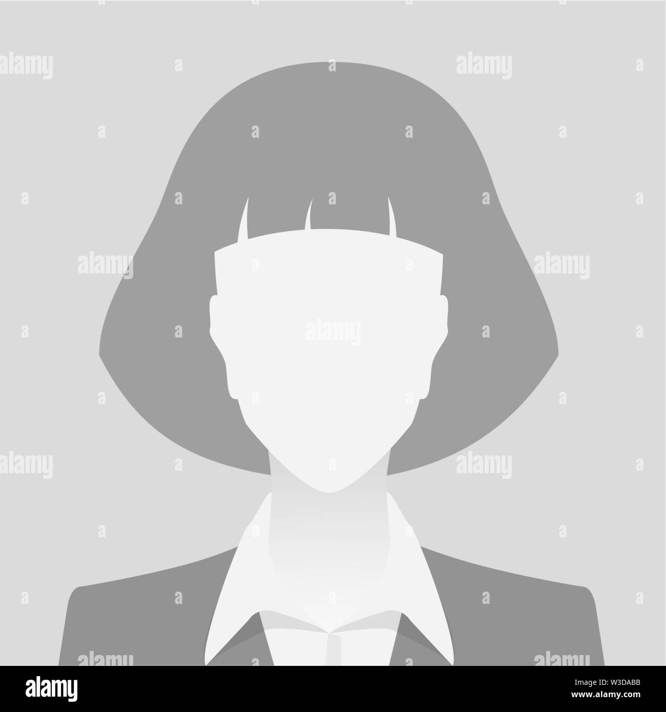 Person gray photo placeholder woman in costume on gray background Stock ...