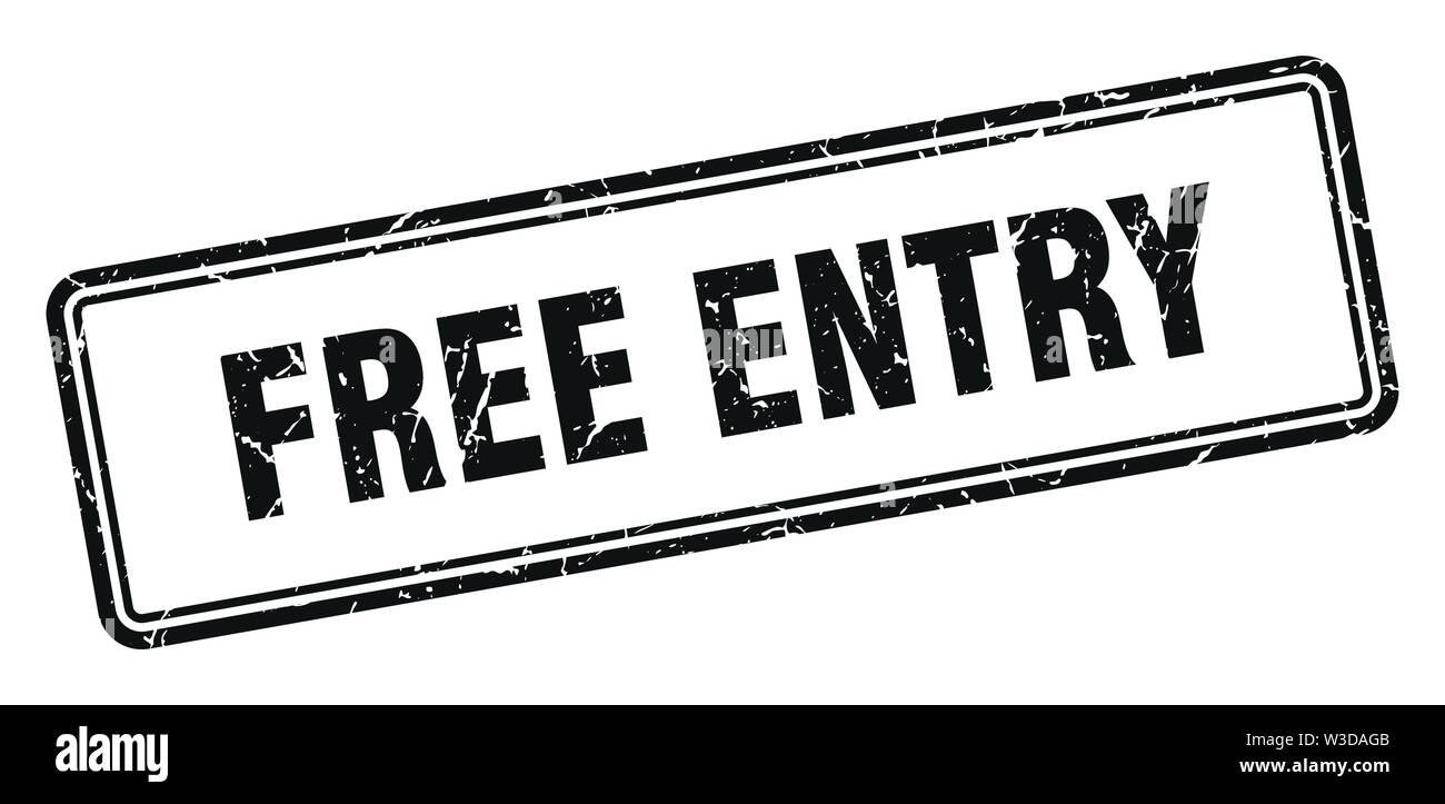 free entry stamp. free entry square grunge sign. free entry Stock ...