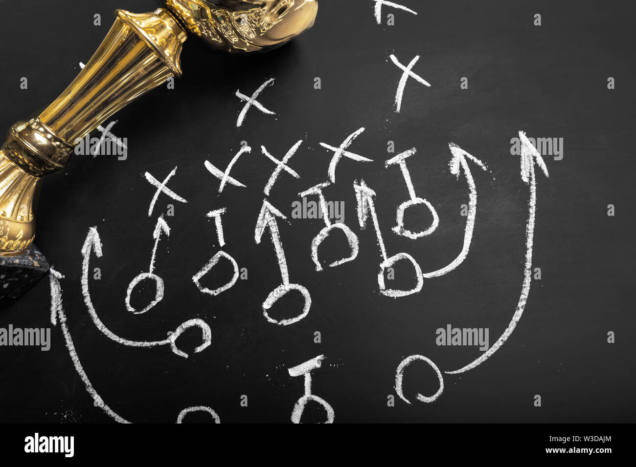 Soccer plan chalk board with formation tactic Stock Photo - Alamy
