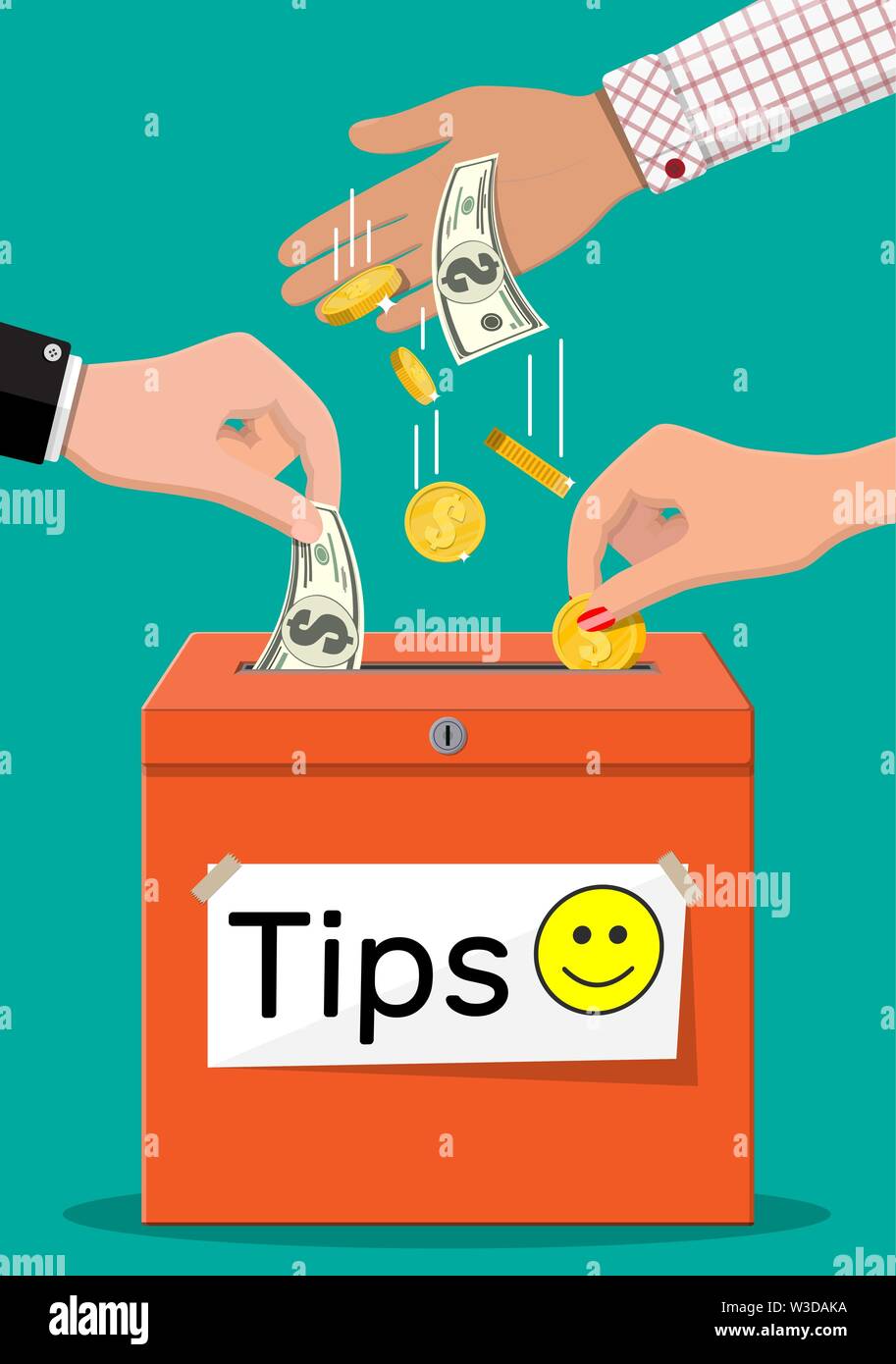 Red tip box full of cash Stock Vector Image & Art - Alamy