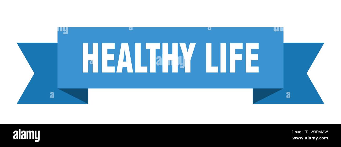 healthy life ribbon. healthy life isolated sign. healthy life banner ...