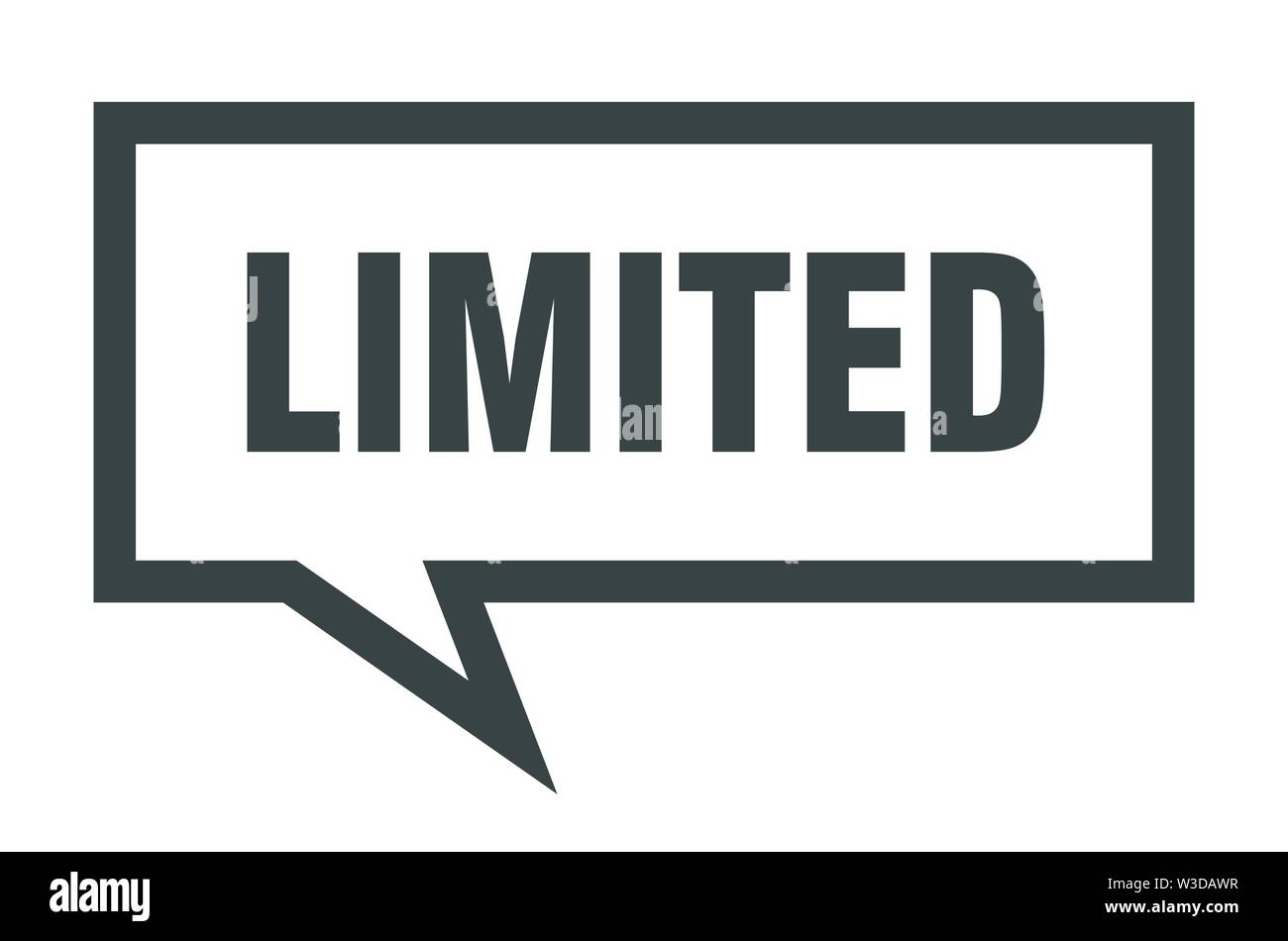 limited sign. limited square speech bubble. limited Stock Vector Image ...