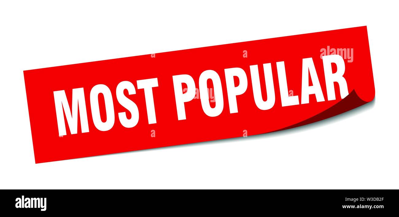 most popular sticker. most popular square isolated sign. most popular ...