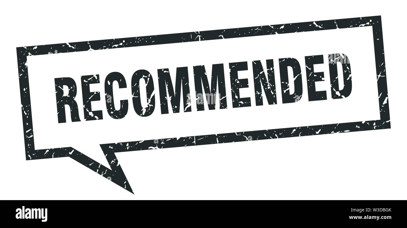 recommended sign. recommended square speech bubble. recommended Stock ...