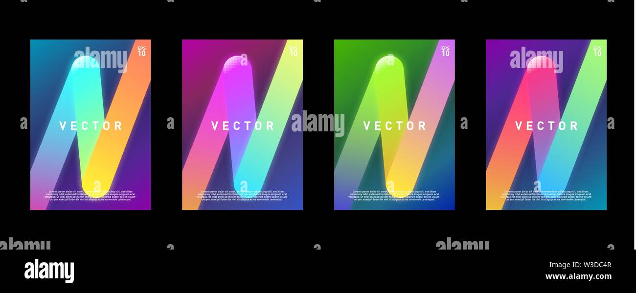 Neon glow colorful design template for brochure, cover, poster, flyer ...