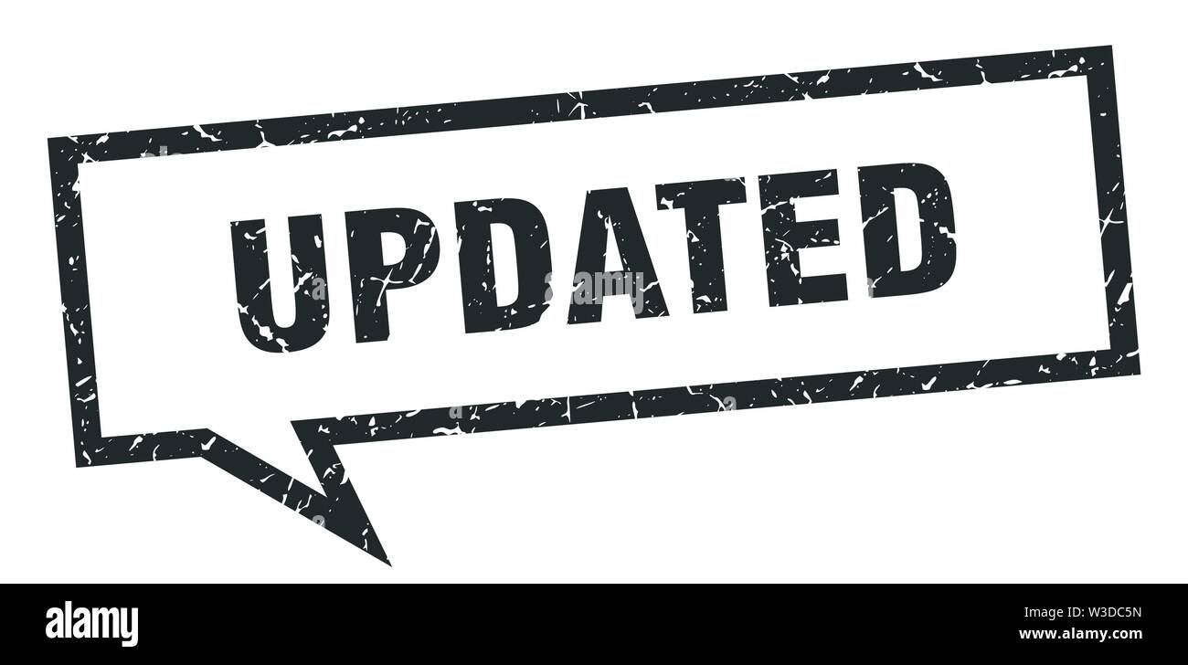 updated sign. updated square speech bubble. updated Stock Vector Image ...