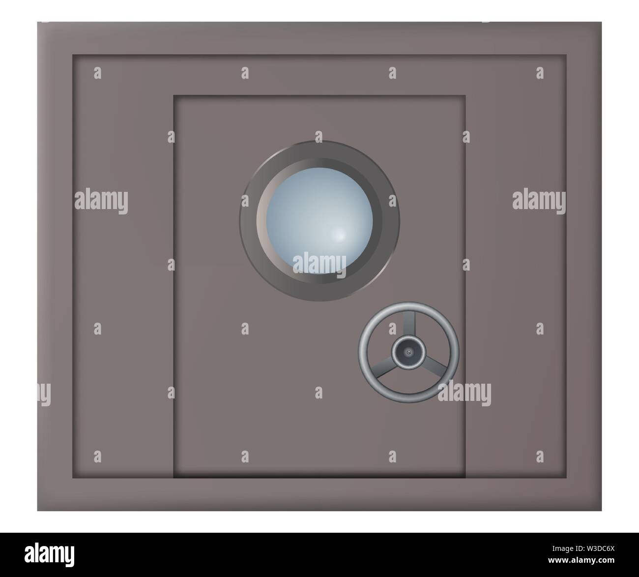 A door with a window. Vector illustration. The entrance to the lab ...