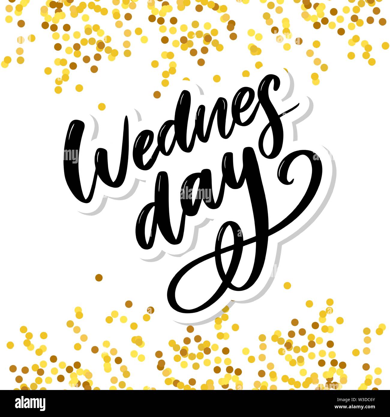 Wednesday words. Quote design. Hand drawn ink lettering. Sticker for ...