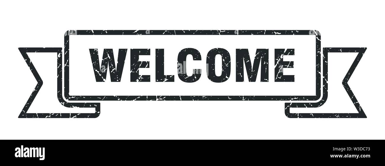 welcome grunge ribbon. welcome sign. welcome banner Stock Vector Image ...