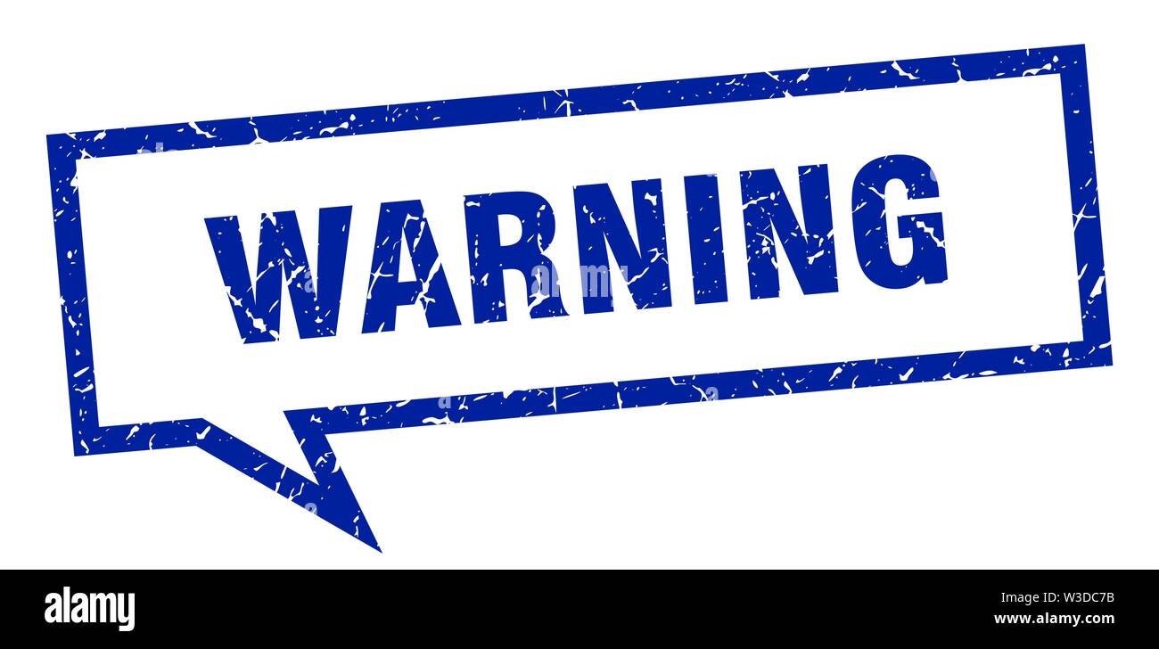 warning sign. warning square speech bubble. warning Stock Vector Image ...