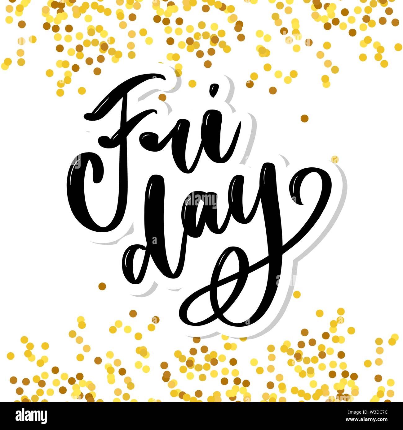 Hand lettering happy friday inscription isolated on white background ...