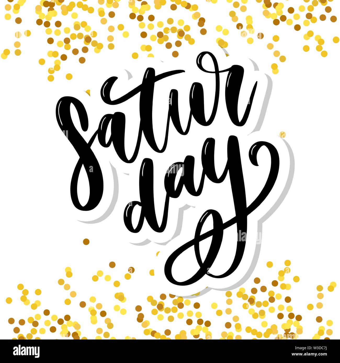 Saturday logo template vector lettering calligraphy Stock Vector Image ...