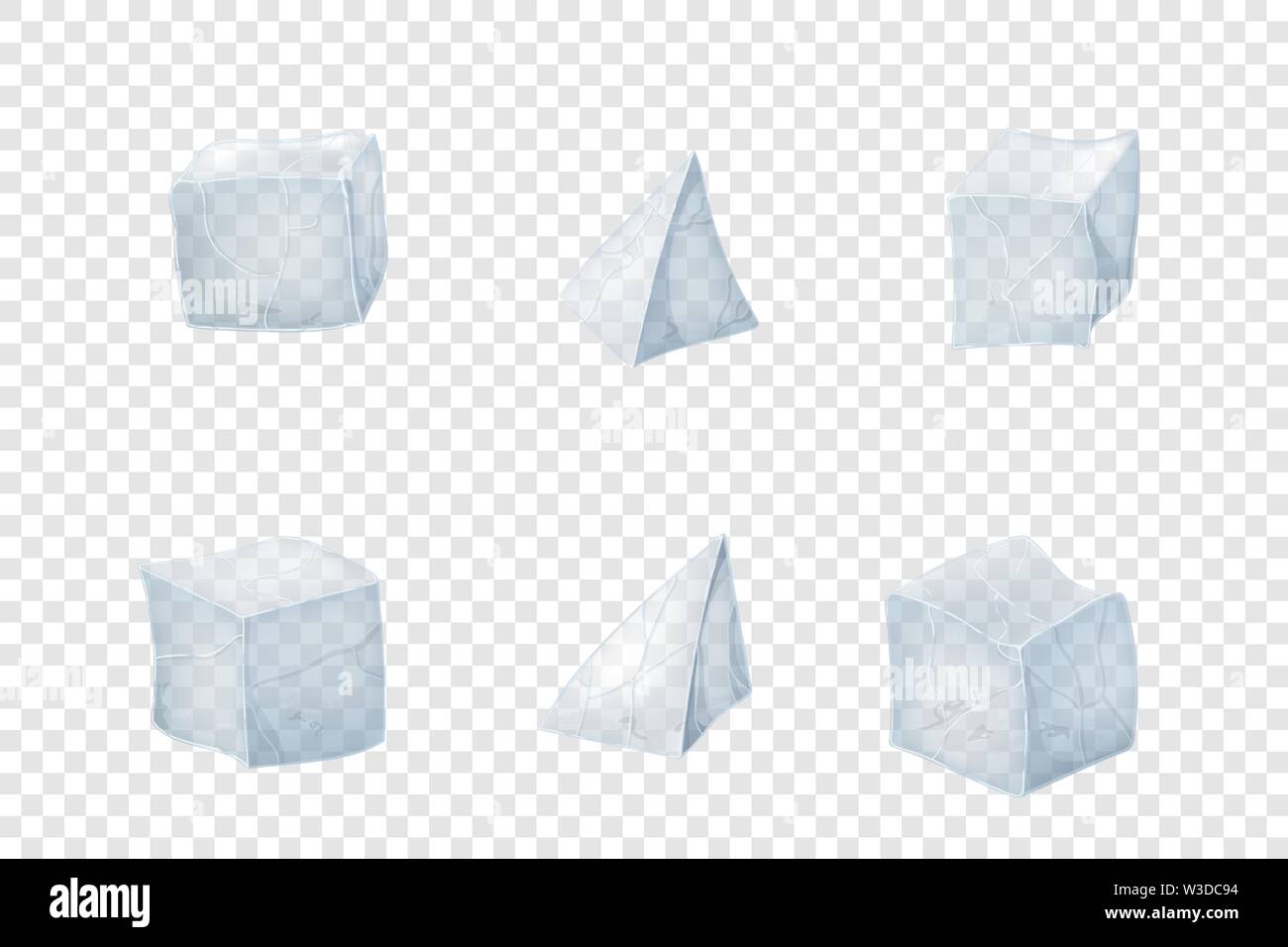 Set of transparency ice cubes. Vector illustration. 3D design Stock Vector Image & Art - Alamy