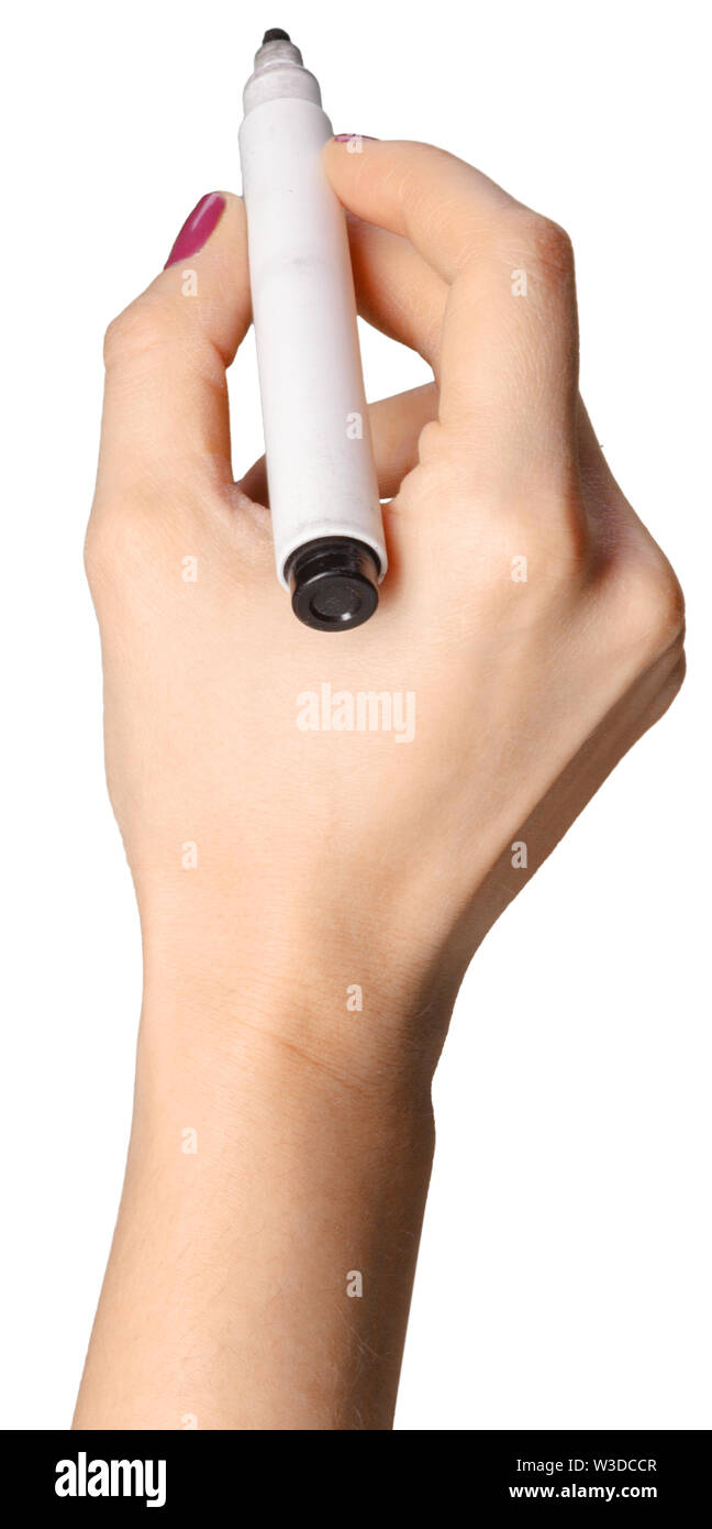 Woman hand writing with a pen isolated on white background Stock Photo ...