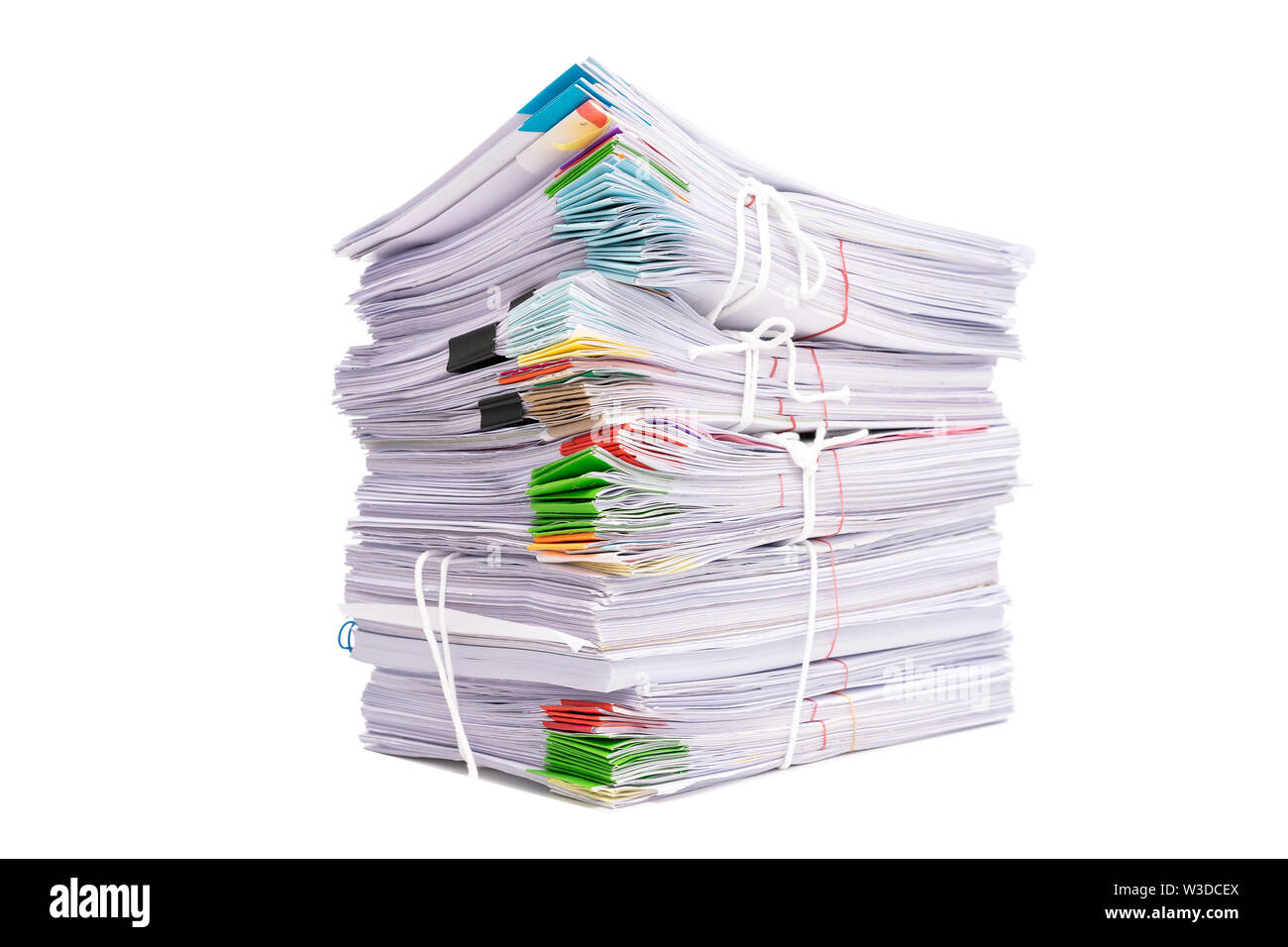 Stack of business papers isolated on white background Stock Photo - Alamy