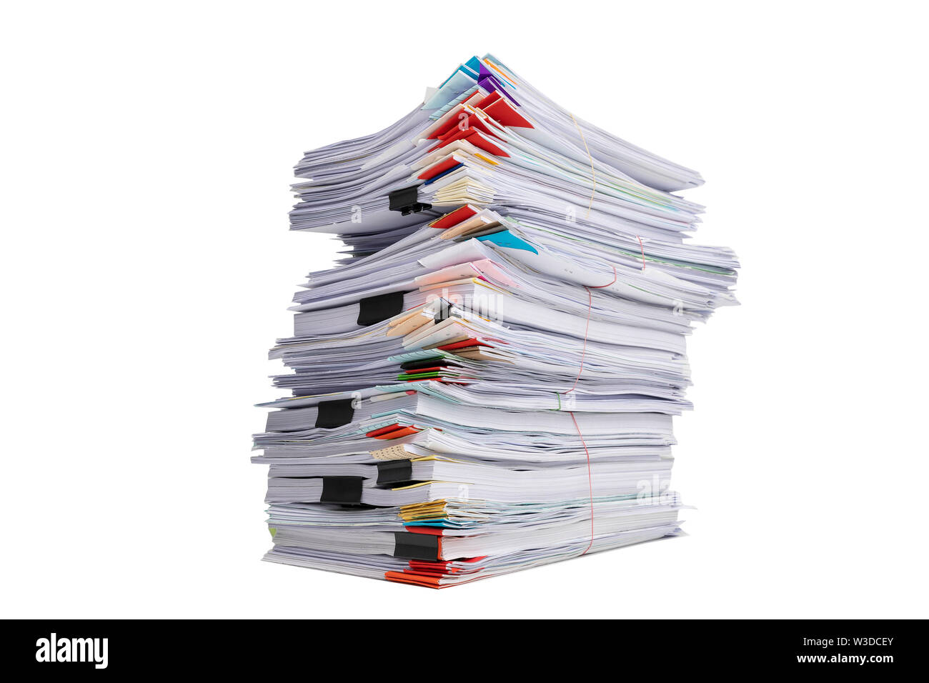Stack of business papers isolated on white background Stock Photo - Alamy