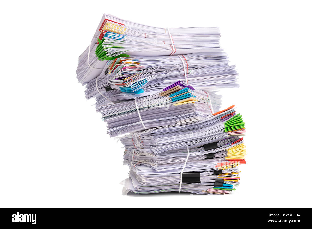 Stack of business papers isolated on white background Stock Photo - Alamy