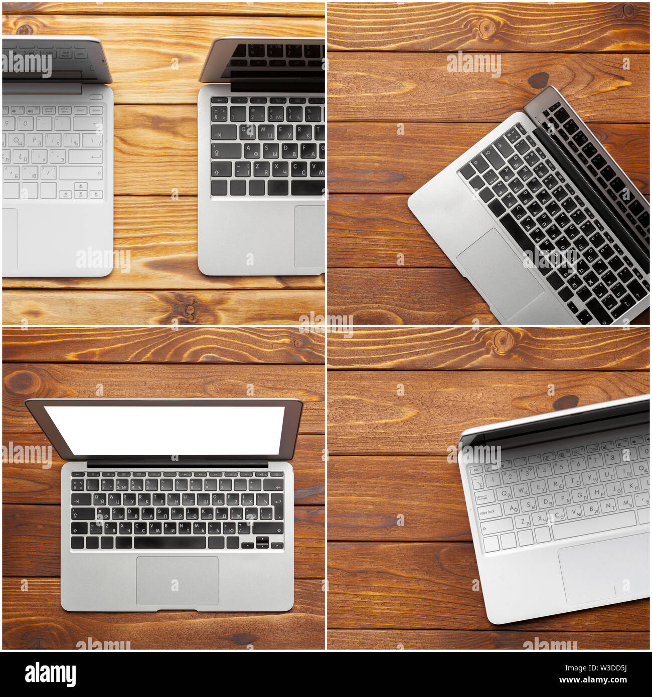 Document computer on wood Cut Out Stock Images & Pictures - Alamy