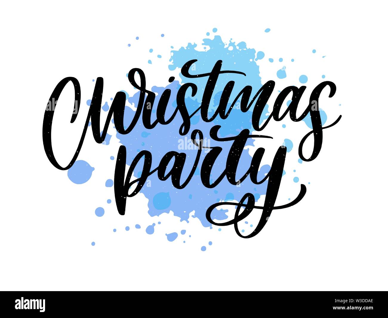 Christmas party poster template. Hand written lettering Stock Vector ...