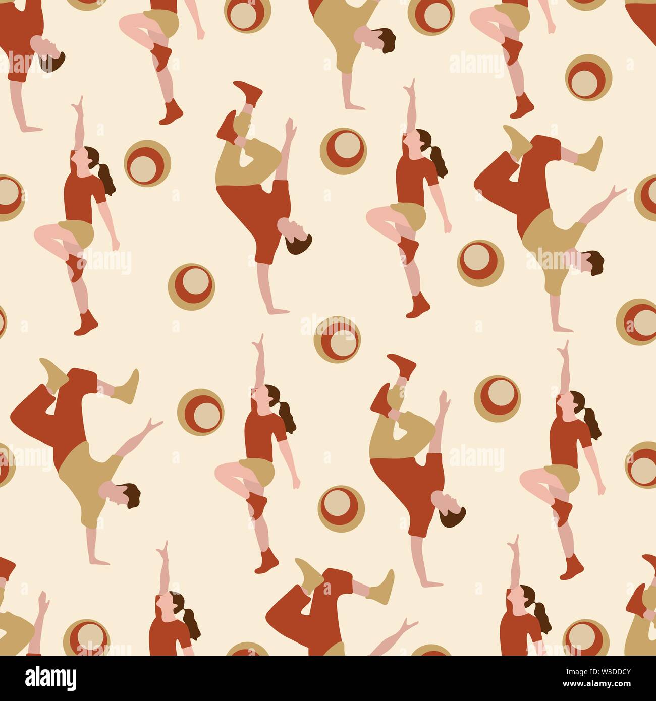 Vector seamless pattern with dancing people. Dance party, competition ...