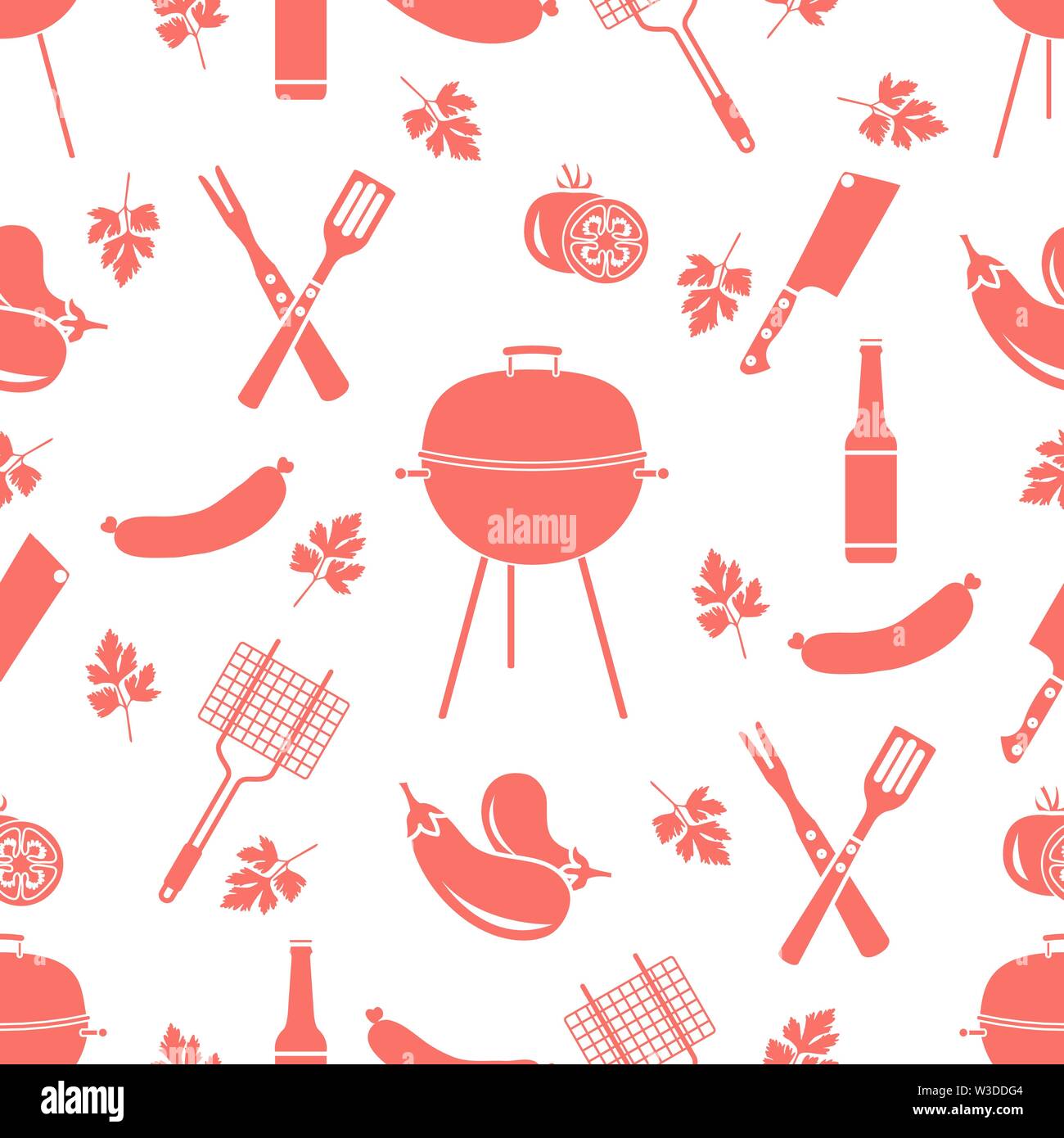 Seamless pattern with grill and barbecue tools. BBQ party background ...