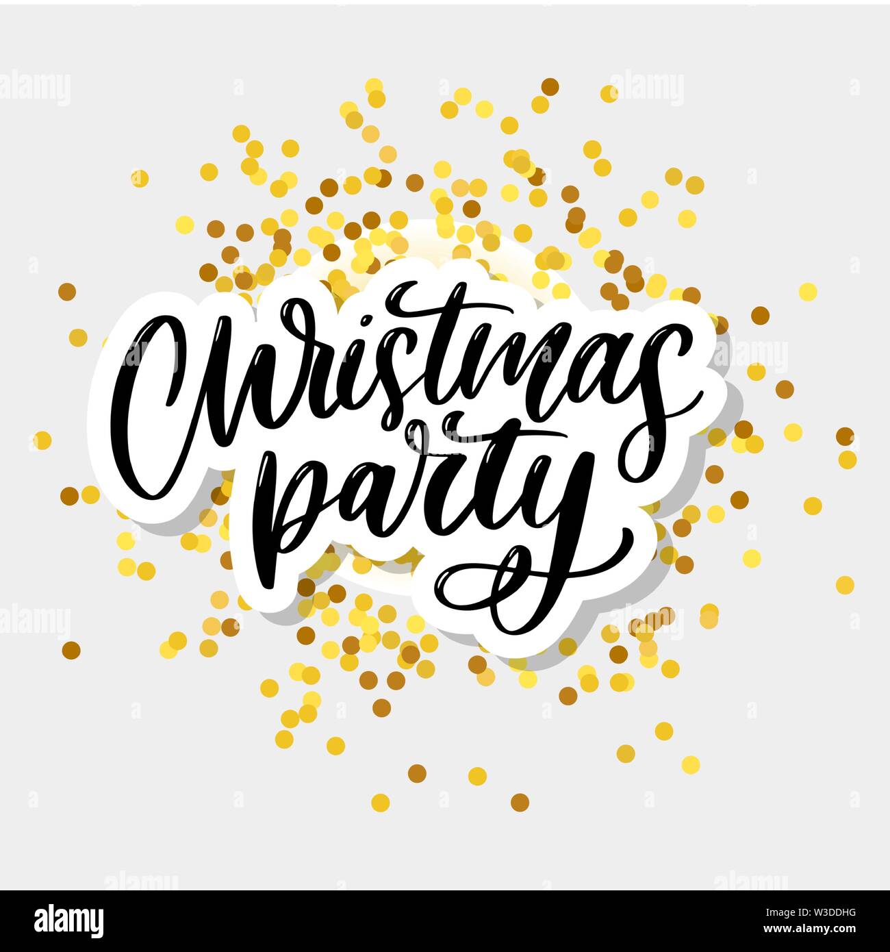 Christmas party poster template. Hand written lettering Stock Vector ...