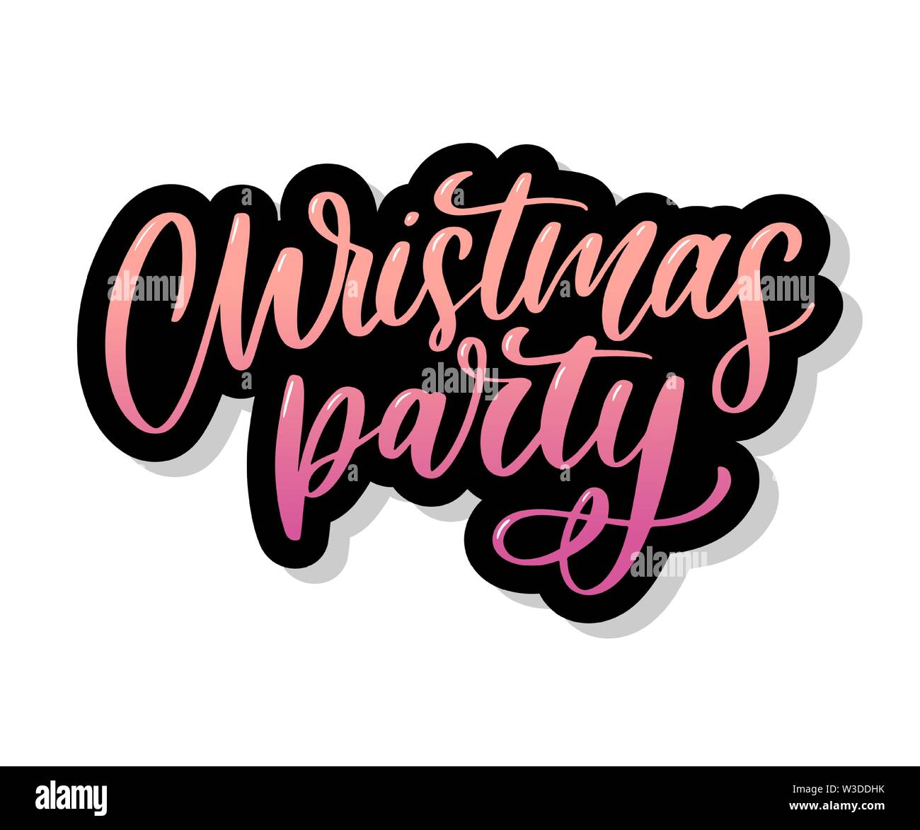 Christmas party poster template. Hand written lettering Stock Vector ...