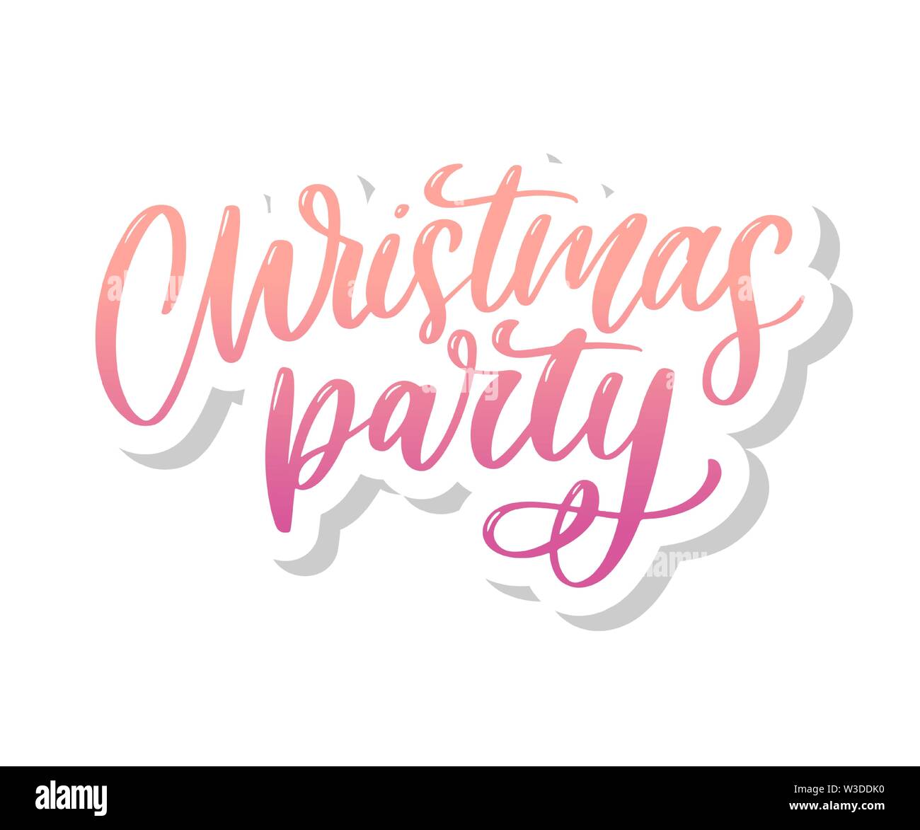 Christmas party poster template. Hand written lettering Stock Vector ...