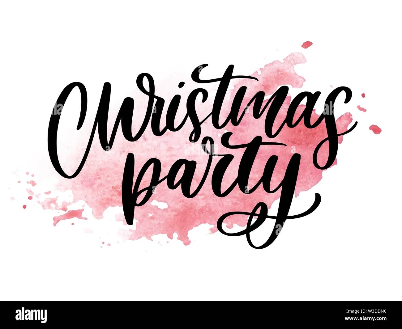 Christmas party poster template. Hand written lettering Stock Vector ...