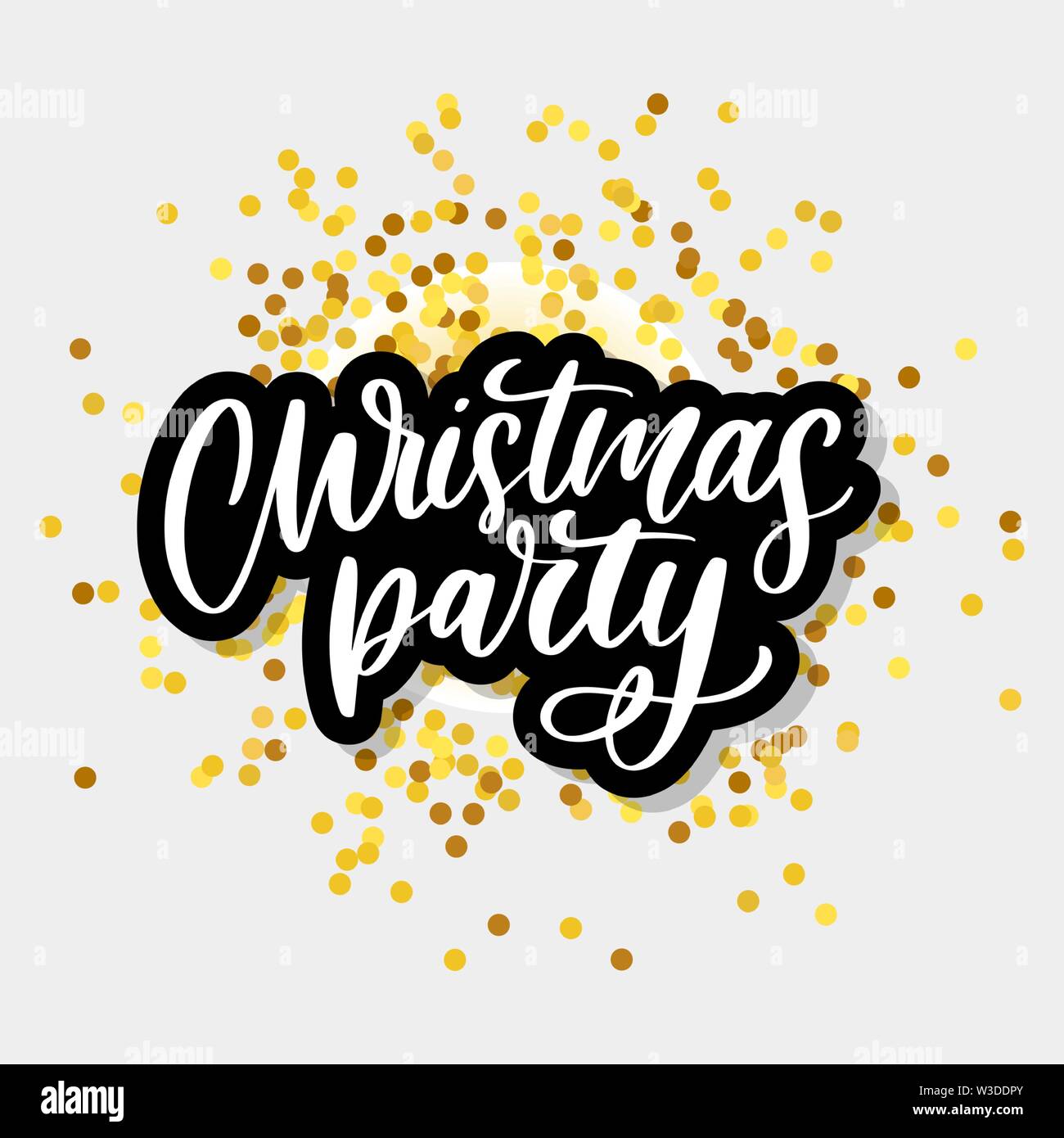 Christmas party poster template. Hand written lettering Stock Vector ...