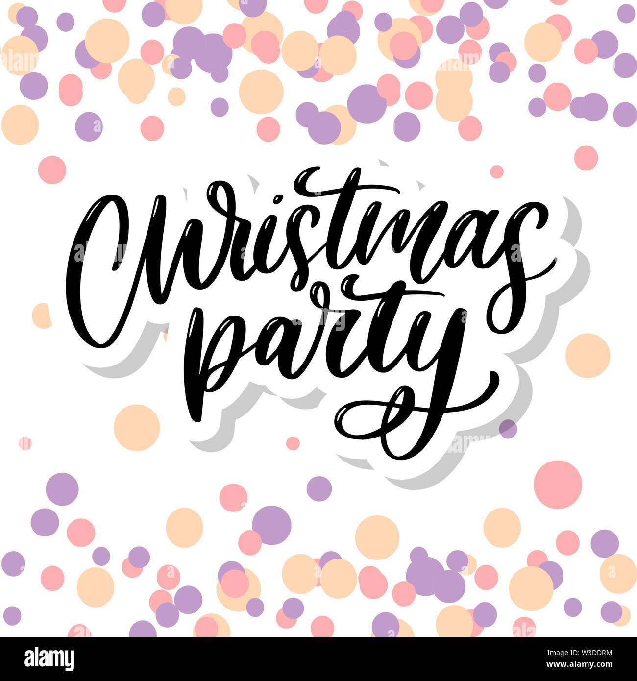 Christmas party poster template. Hand written lettering Stock Vector ...