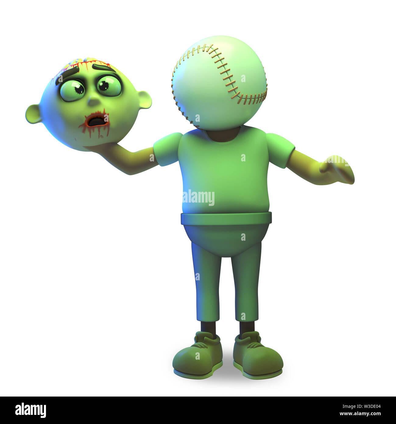 Poor Halloween zombie monster has been beheaded and has a baseball ...