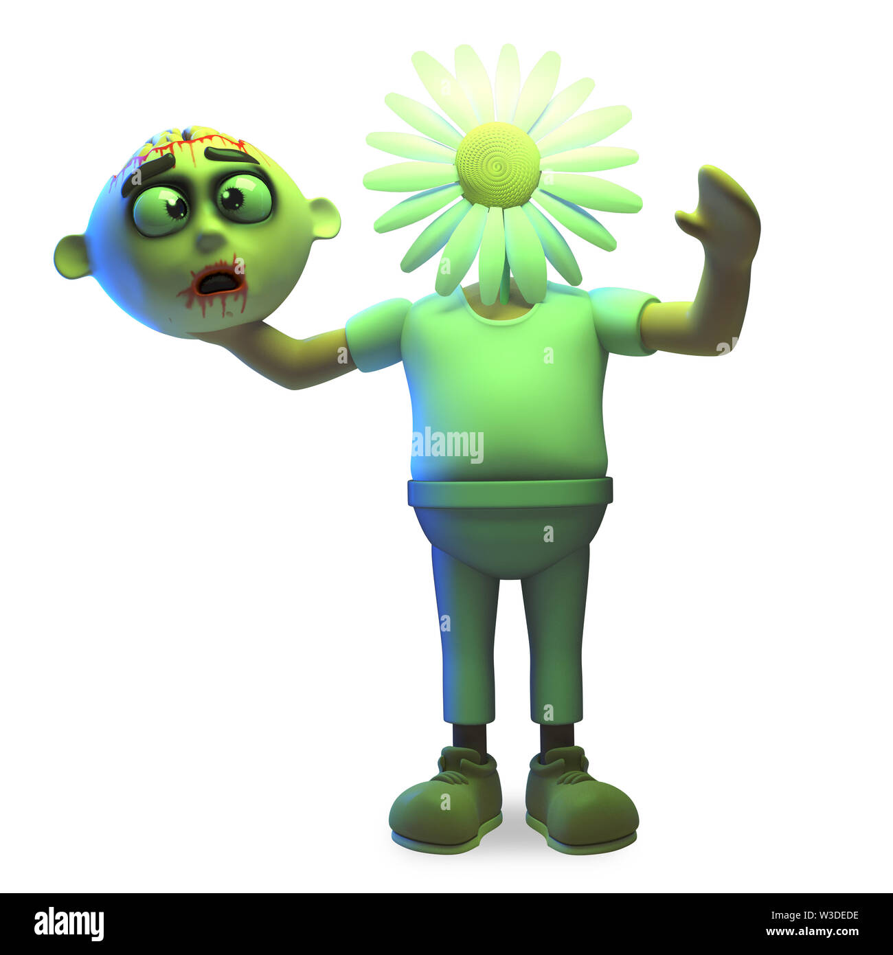 Peace loving Halloween zombie monster has his exchanged for a daisy ...